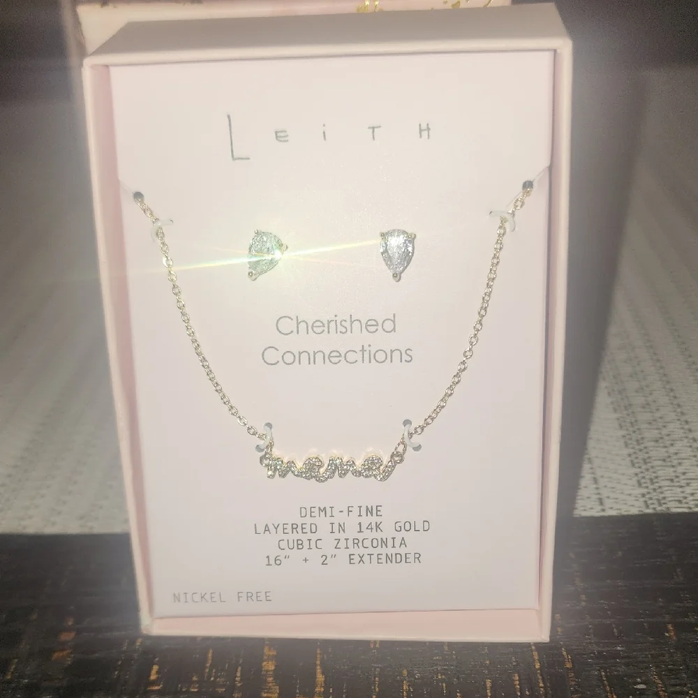 Leith | Jewelry | Leith Mama Necklace With Earrings Gift Set | Poshmark